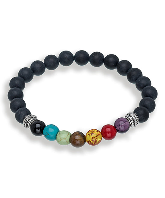 7 Genuine Chakra Healing Gemstone Bracelet Obsidian