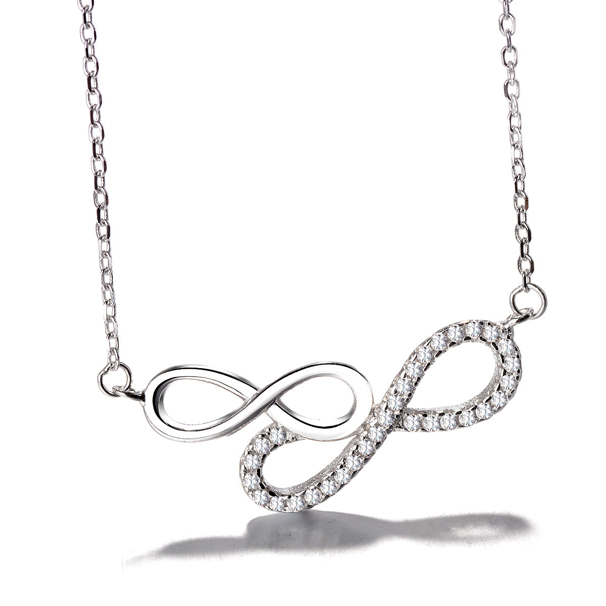 Swarovski Crystal Double Infinity Pendant Necklace – Amy and Annette